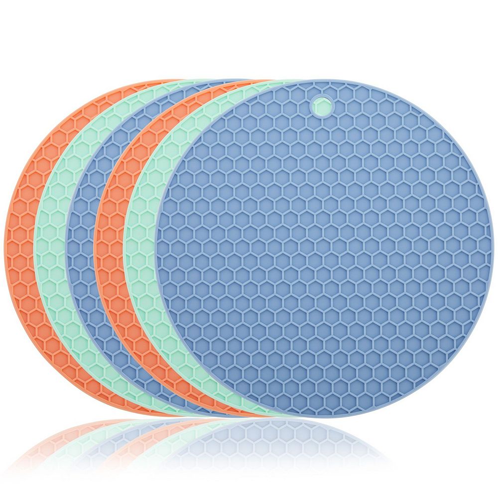 6 Pack Silicone Trivets for Hot Pots and Pans, Round Heat Resistant Mat ...
