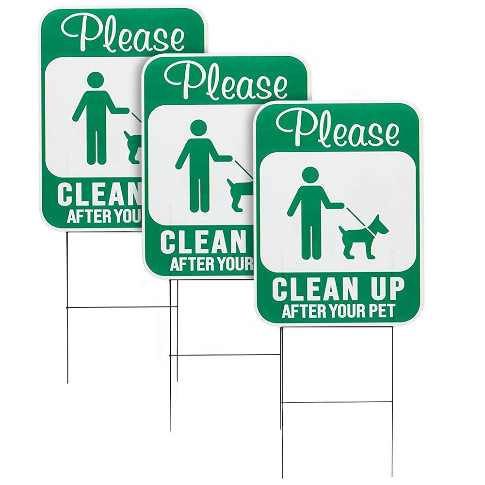 Set of 6 Please Clean Up After Your Dog Sign with H-Stakes for Front ...