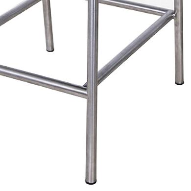 Contemporary Bar Stool with Bungee Cord Seat and Back, Black and Silver