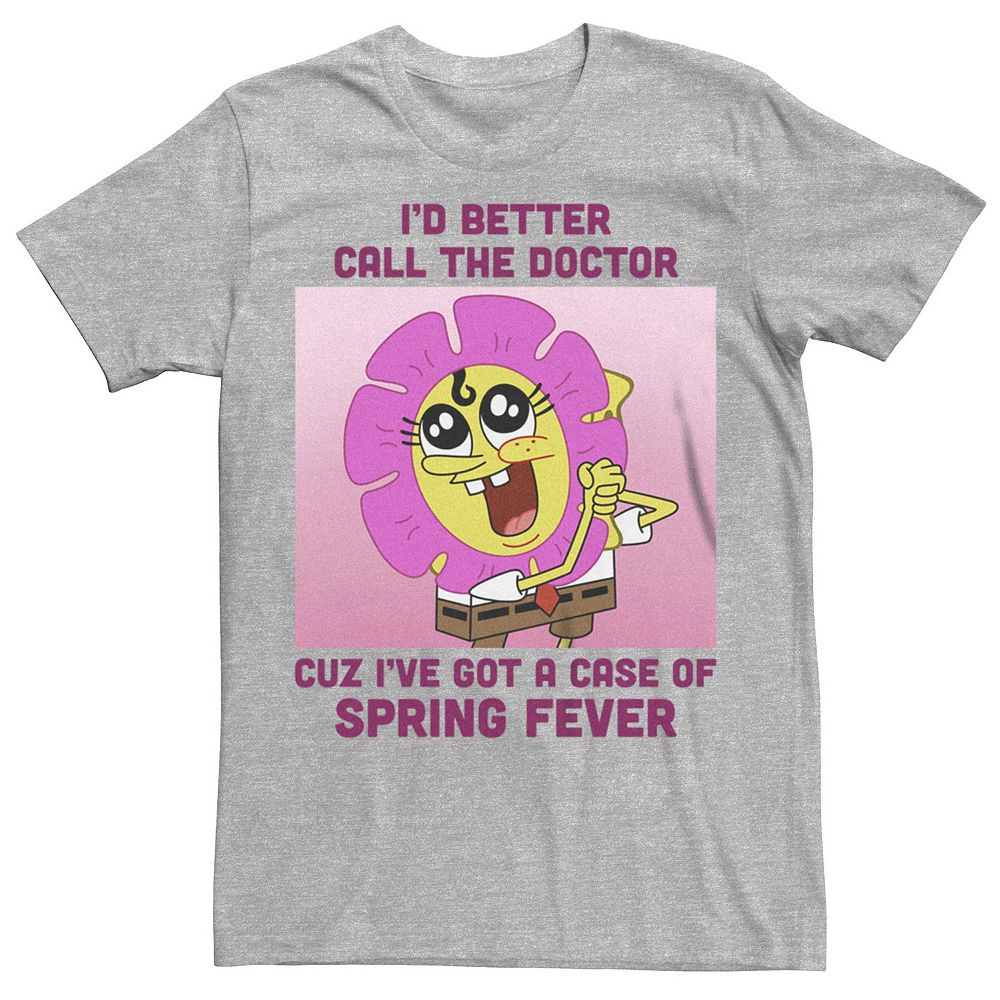Men's Nickelodeon SpongeBob SquarePants Spring Fever Flower Graphic Tee