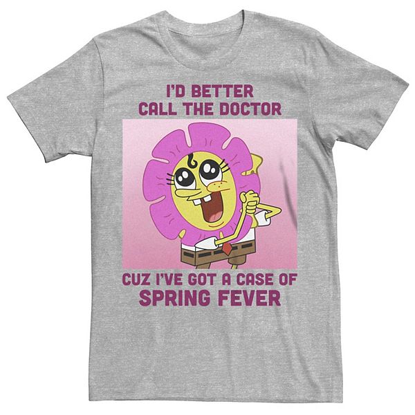 Men's Nickelodeon SpongeBob SquarePants Spring Fever Flower Graphic Tee