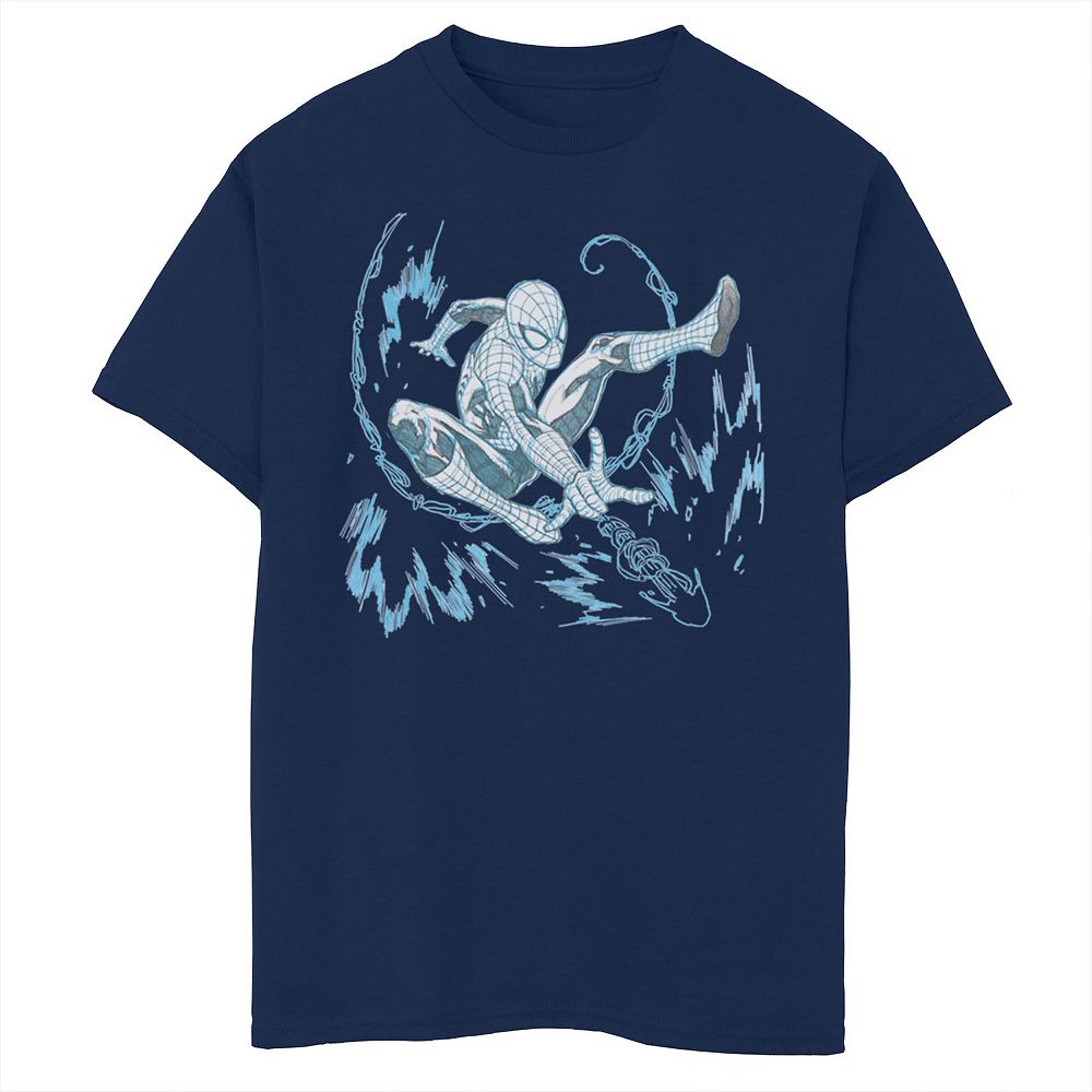 Boys 6-20 Marvel Spider-Man Blue Hue Web Sling Graphic Tee