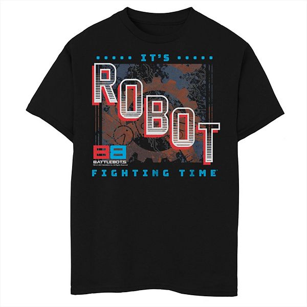 Boys 8-20 Battlebots It's Robot Fighting Time Poster Graphic Tee