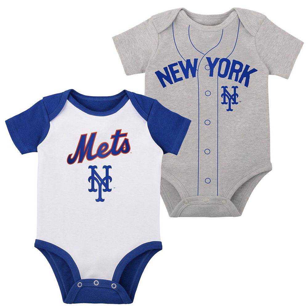 Infant White/Heather Gray New York Mets Two-Pack Little Slugger ...