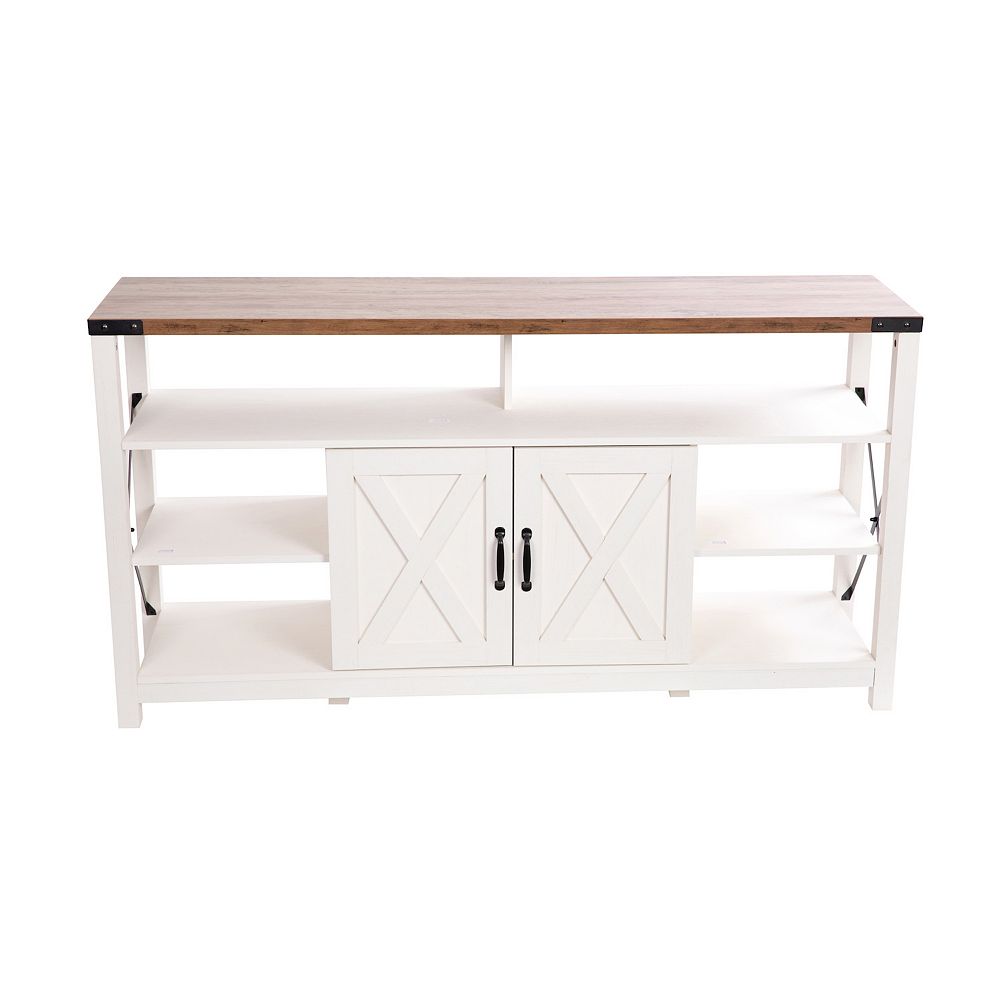 Merrick Lane Green River Media Console with Open and Closed Storage
