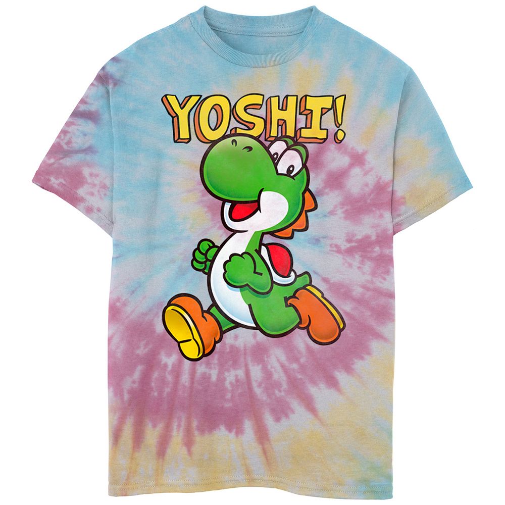 Boys 8-20 Nintendo Yoshi Jumping Happy Tie Dye Tee