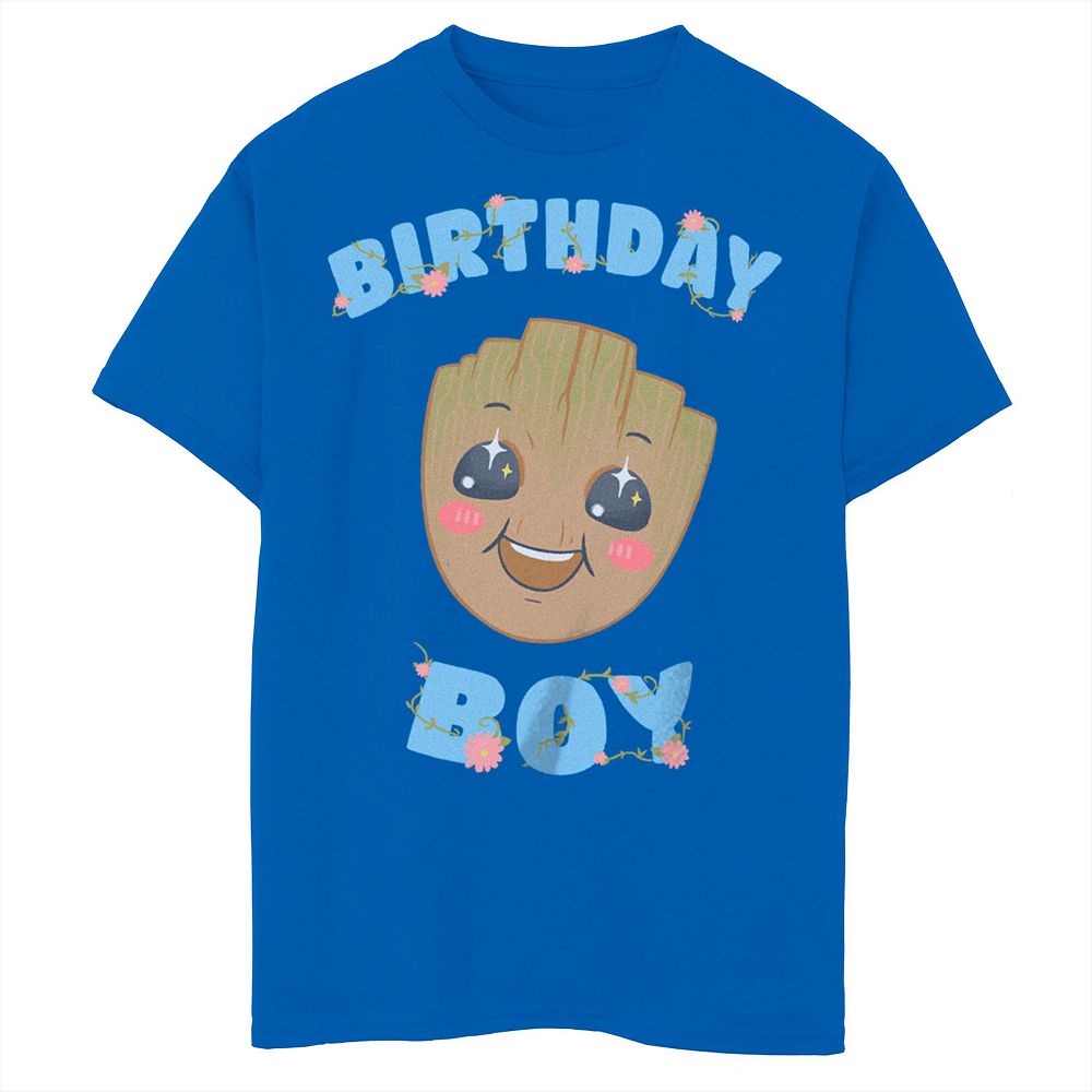 Boys 8-20 Marvel Floral Groot Birthday Boy Tee