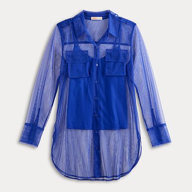 Women's INTEMPO Button Front Mesh Shirt