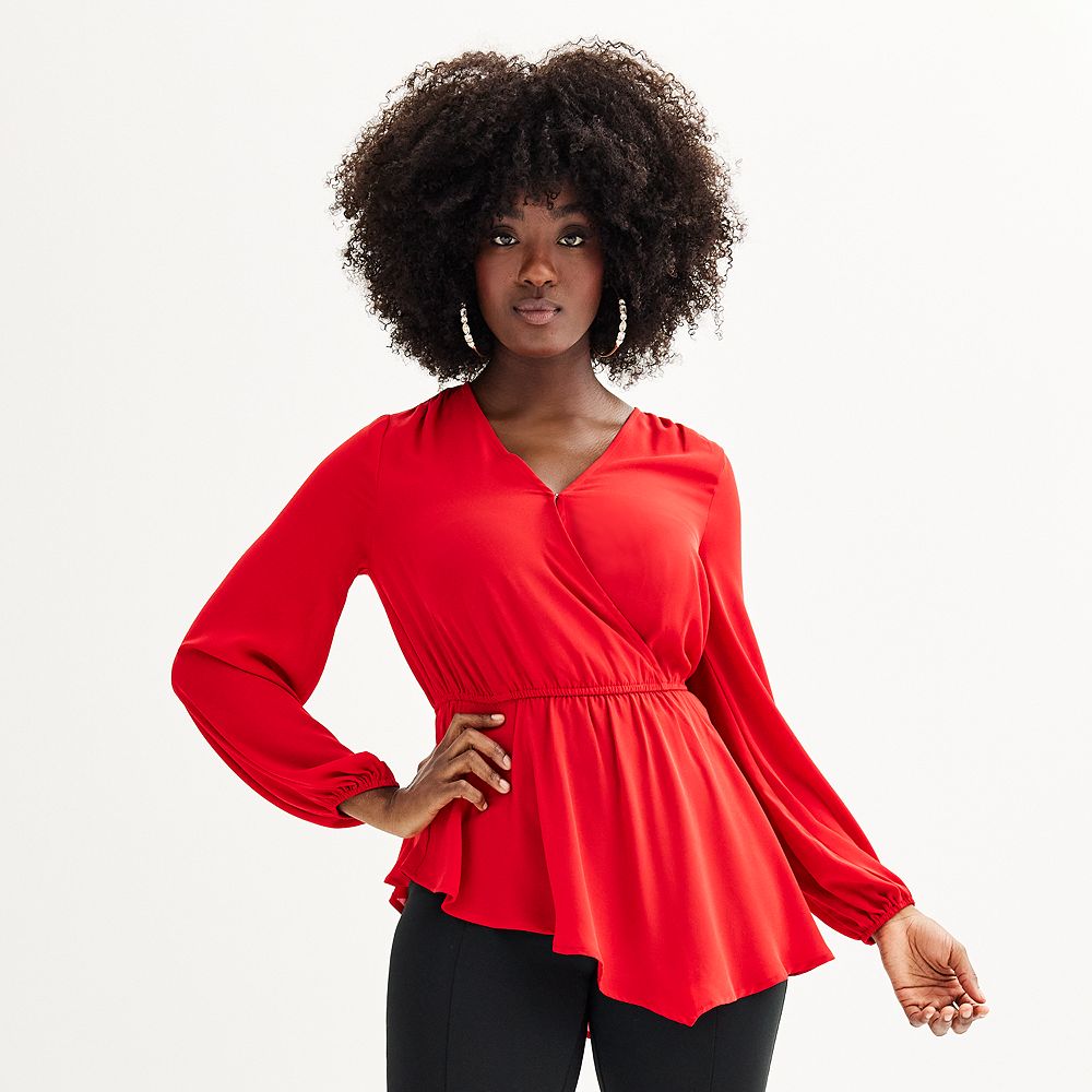 Women's INTEMPO Asymmetrical Faux-Wrap Top