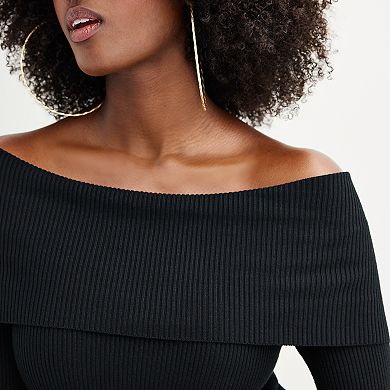 Women's INTEMPO Off-The-Shoulder Midi Sweater Dress