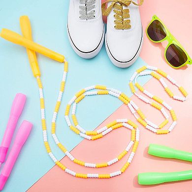 Beaded Jump Ropes for Kids, Skipping Toys in 4 Colors (9.35 Feet, 4 Pack)