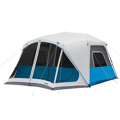 Core Lighted 10 Person Instant Cabin Tent with Screen Room