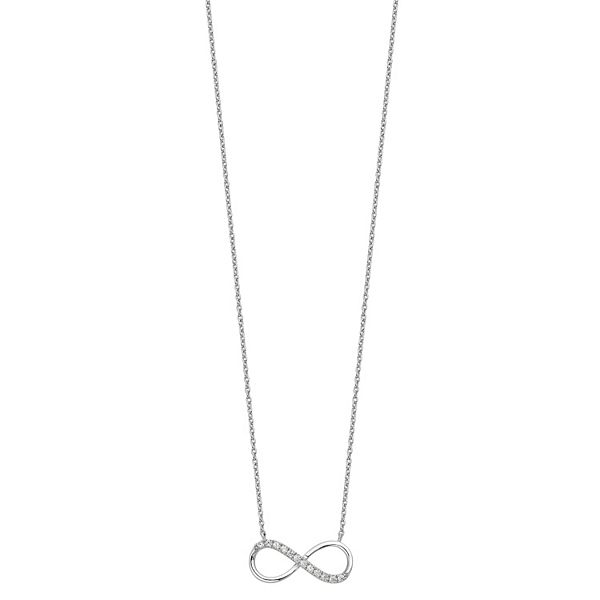 Sophie Miller Sterling Silver Rhodium Plated Cubic Zirconia Infinity