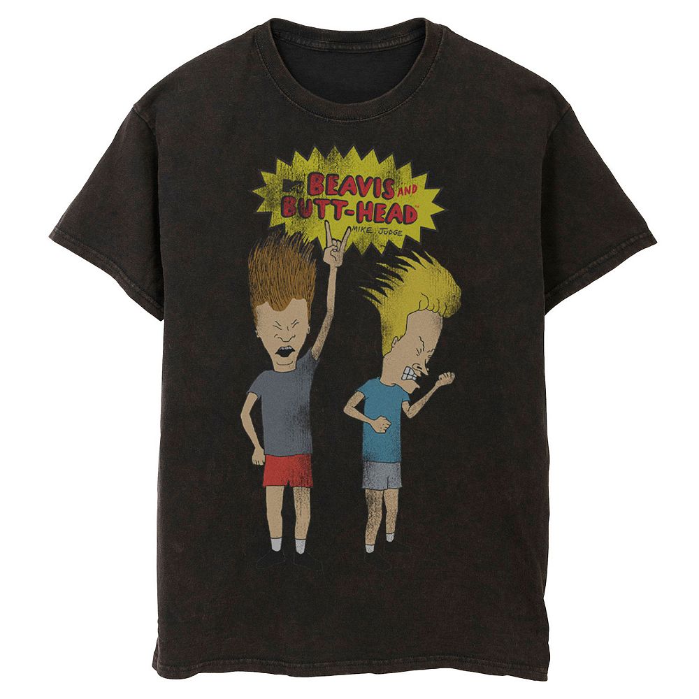 Men's Beavis And Butt-Head Air Guitar Jam Wash Graphic Tee