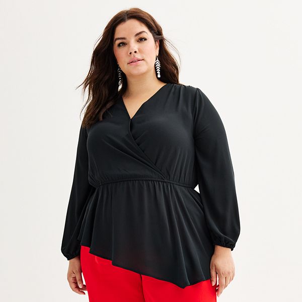 Plus Size INTEMPO™ Asymmetrical Blouse