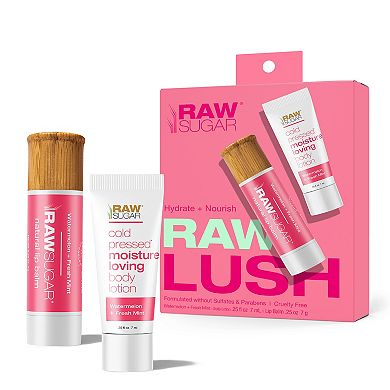 Raw Sugar Living Lotion & Lip Balm Set: Watermelon + Fresh Mint