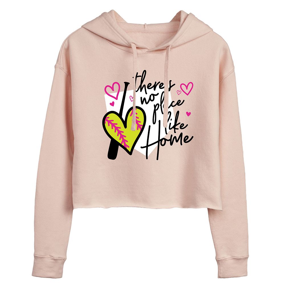 Juniors' No Place Like Home Cropped Graphic Hoodie