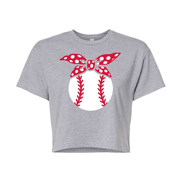 Juniors' Baseball Bandana Cropped Graphic Tee