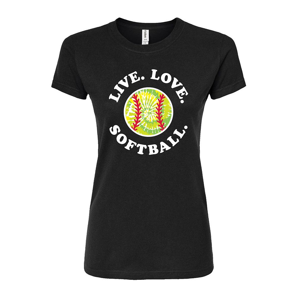 Juniors' Live Love Softball Fitted Graphic Tee