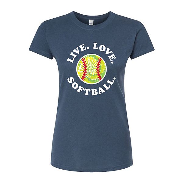Juniors' Live Love Softball Fitted Graphic Tee