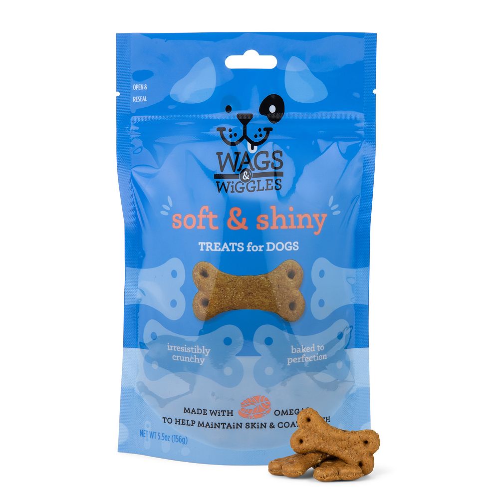 Wags & Wiggles FUNctional Dog Treats - Soft & Shiny (Skin & Coat), 5.5 oz.