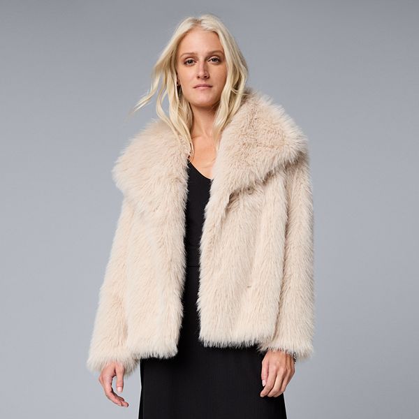 Women's Simply Vera Vera Wang Short Faux-Fur Coat