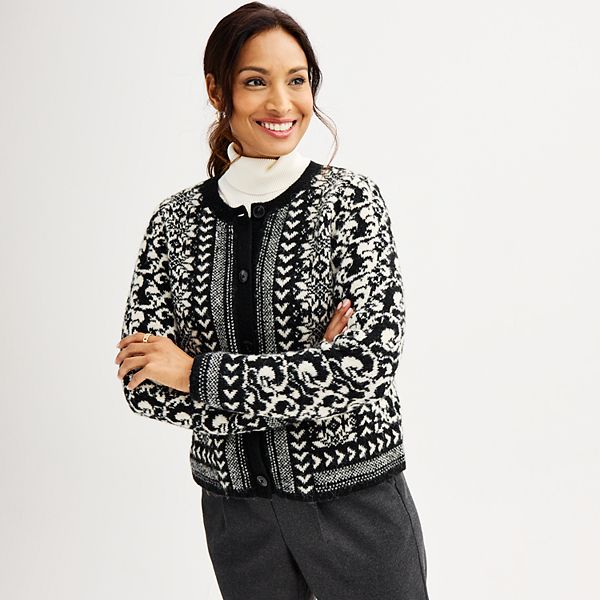 Women's Croft & Barrow® Fair Isle Cardigan Sweater