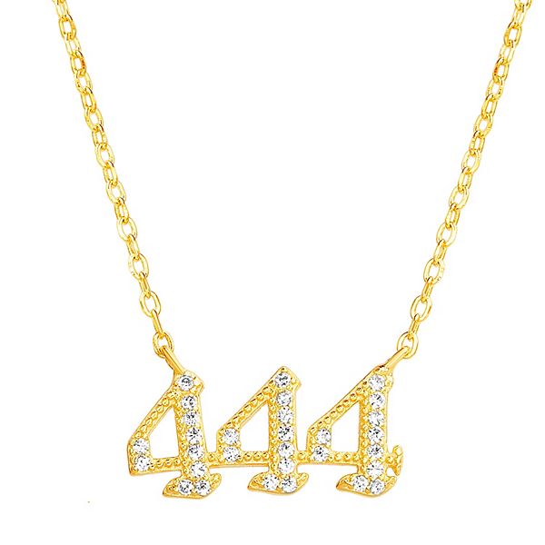 Paige Harper 14k Gold Plated Cubic Zirconia Angel Number 444 ...