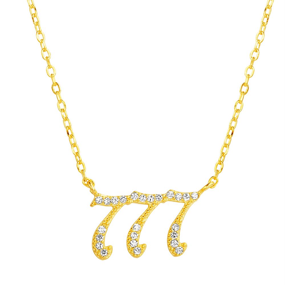 Paige Harper 14k Gold Plated Cubic Zirconia Angel Number 777 "Fortune ...
