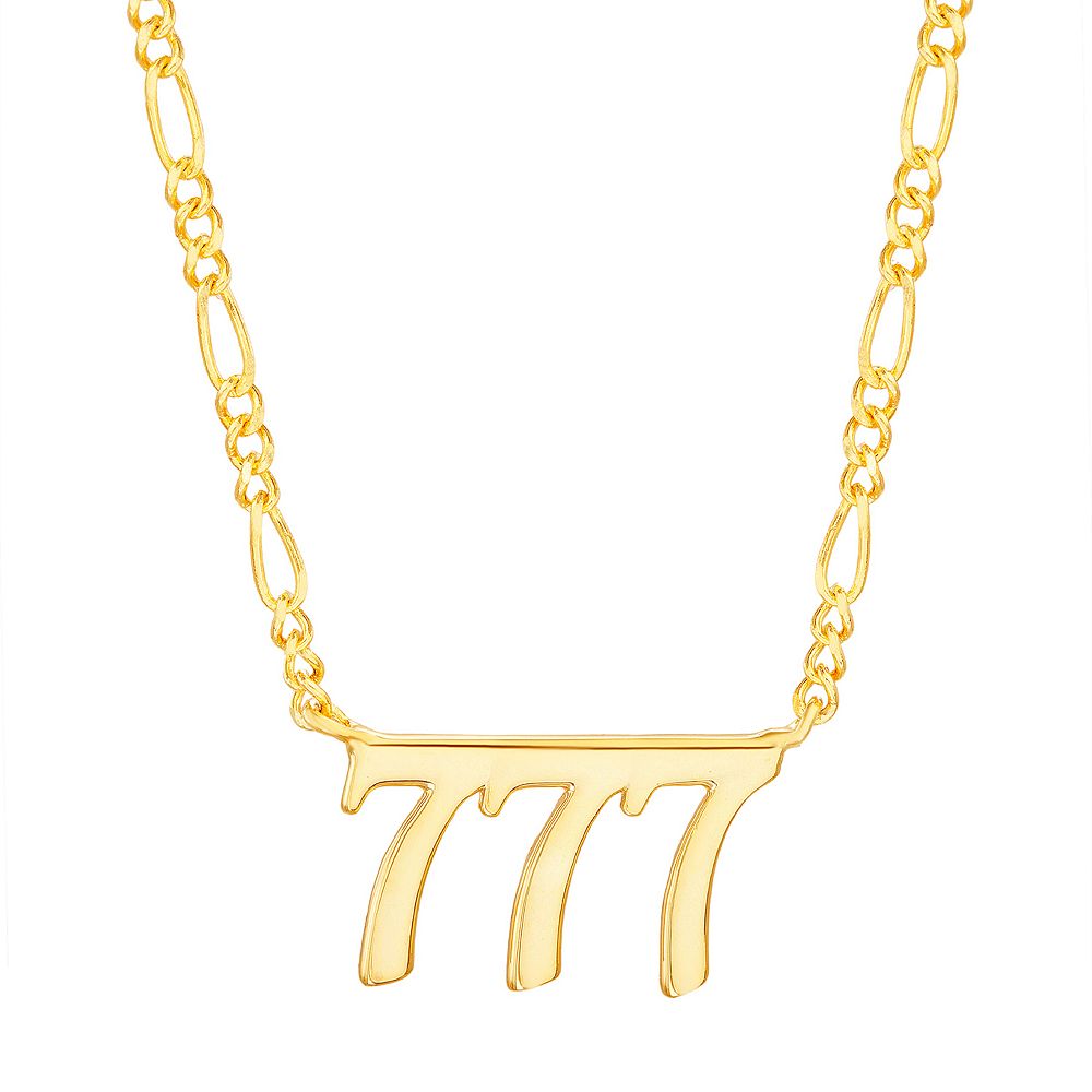 Paige Harper 14k Gold Plated Angel Number 777 "Fortune" Necklace