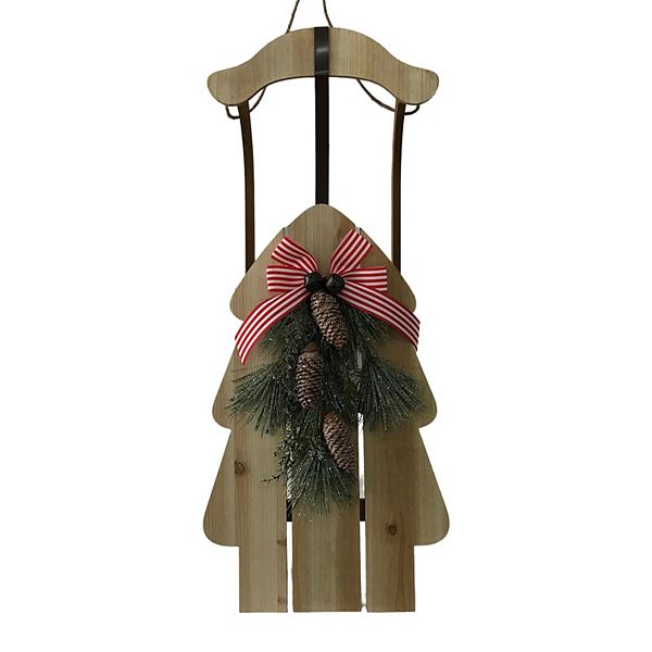 St. Nicholas Square® Tree Shaped Sleigh Wall Decor