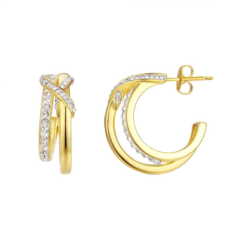 Chrystina Crystal Split Post C-Hoop Earrings