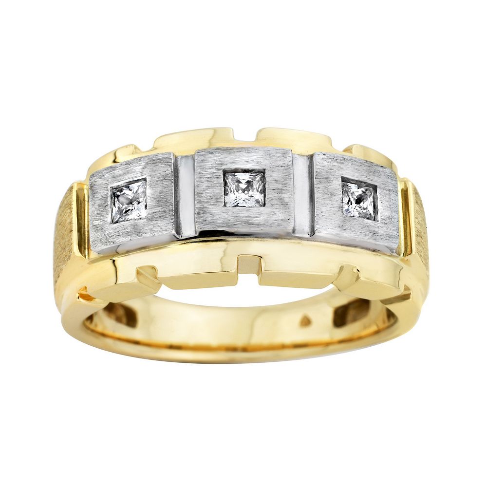 Diamaison Men's Two-Tone 10k Gold 1/3 Carat T.W. Diamond Ring