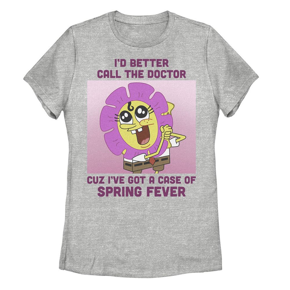 Juniors' Nickelodeon SpongeBob Squarepants Spring Fever Flower Graphic Tee