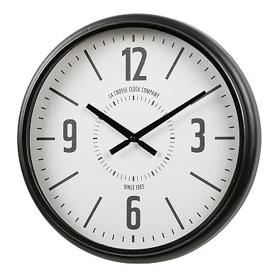 La Crosse Technology 16-in. Sullivan Black Industrial Quartz Analog ...