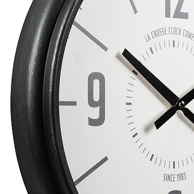 La Crosse Technology 16-in. Sullivan Black Industrial Quartz Analog ...