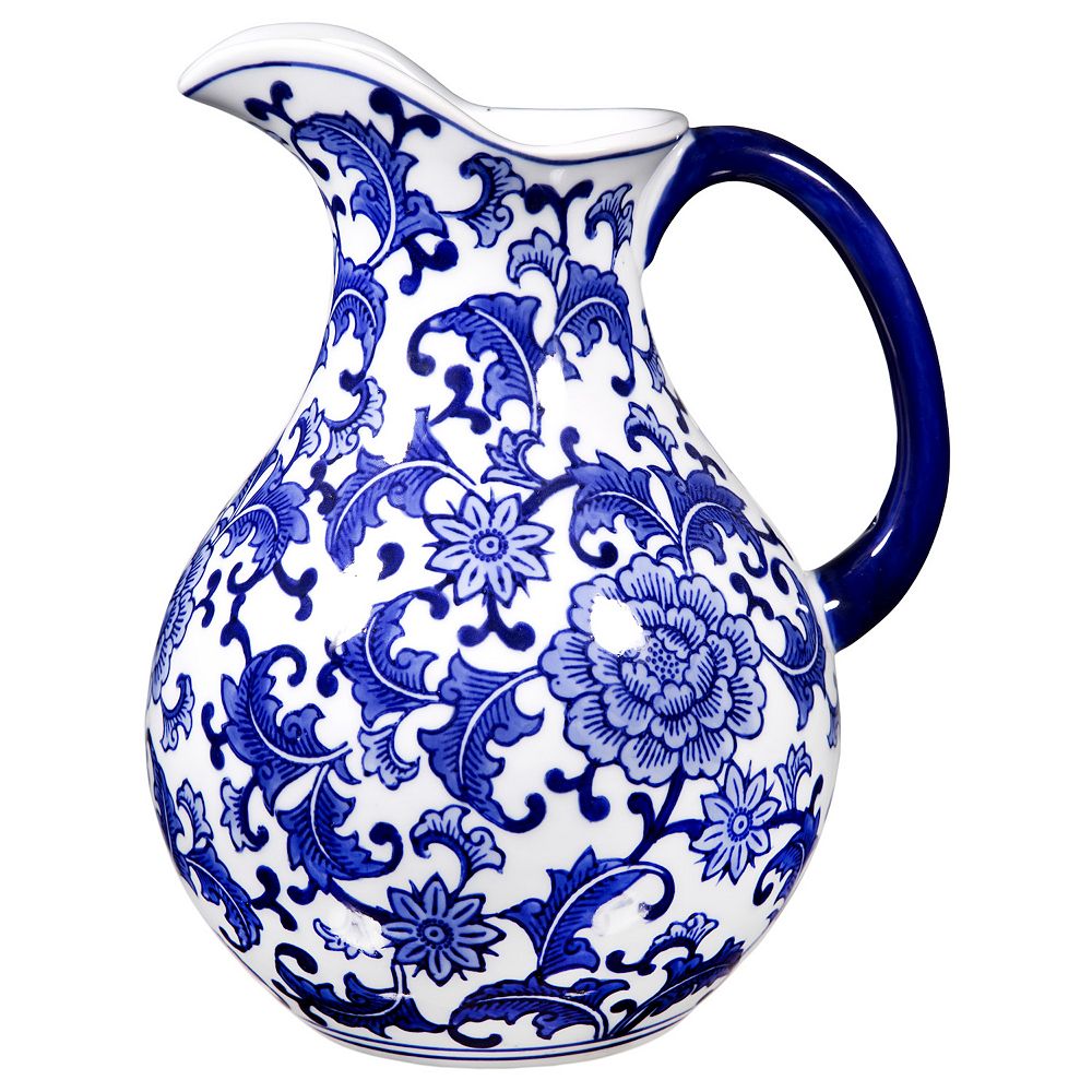 Home Essentials Blue Patterned Pitcher Table Decor