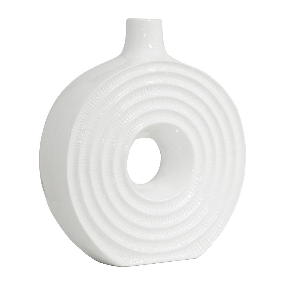 Everyday Decor Round Ribbed Vase Floor Decor