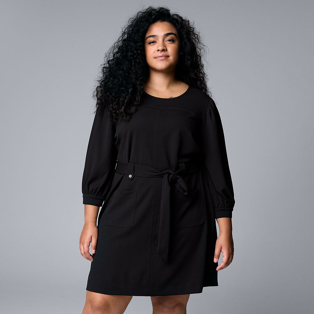 Plus Size Simply Vera Vera Wang Textured Utility Dress