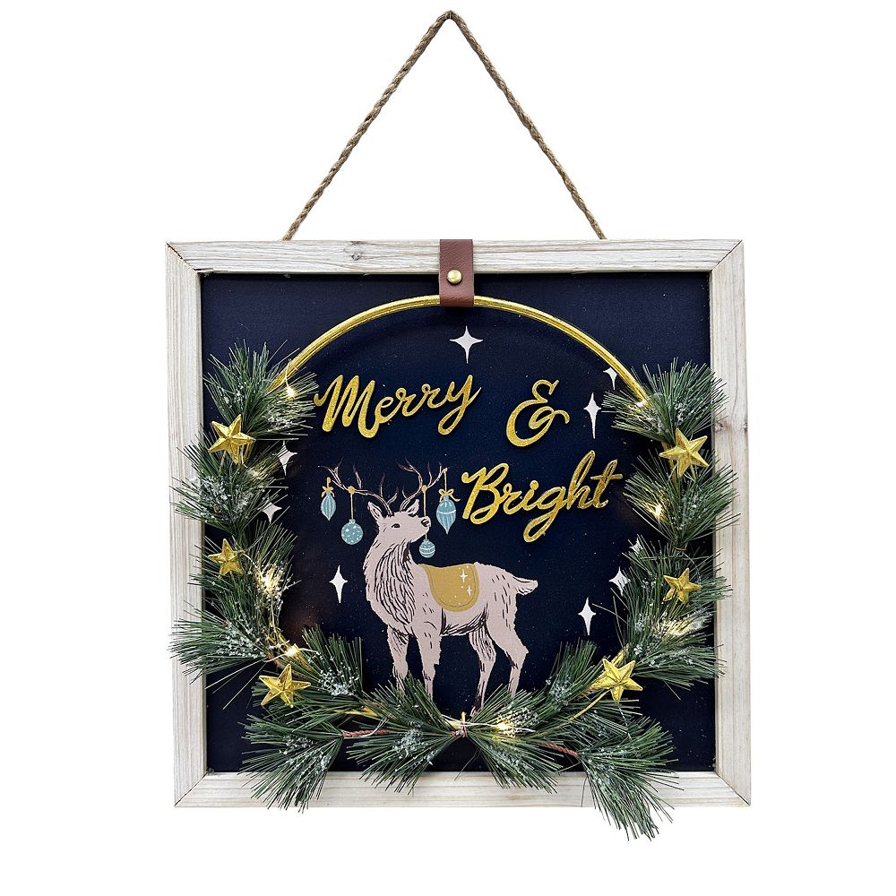 St. Nicholas Square® LED Merry & Bright Framed Wall Decor