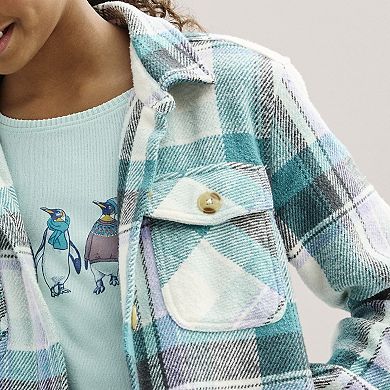 Girls 6-20 SO® Flannel Shacket in Regular & Plus Size