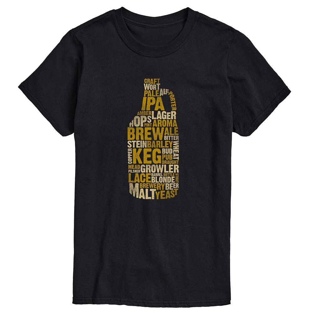Big & Tall Growler Beer Terms Graphic Tee
