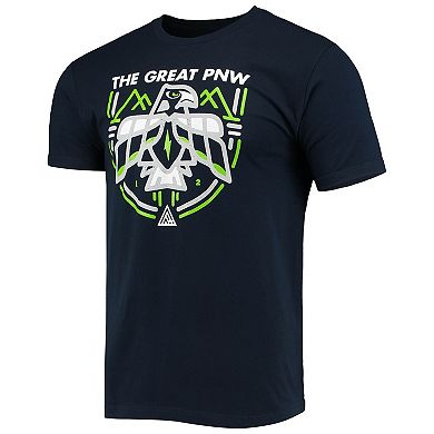 Men's THE GREAT PNW College Navy Seattle Seahawks Hawk T-Shirt