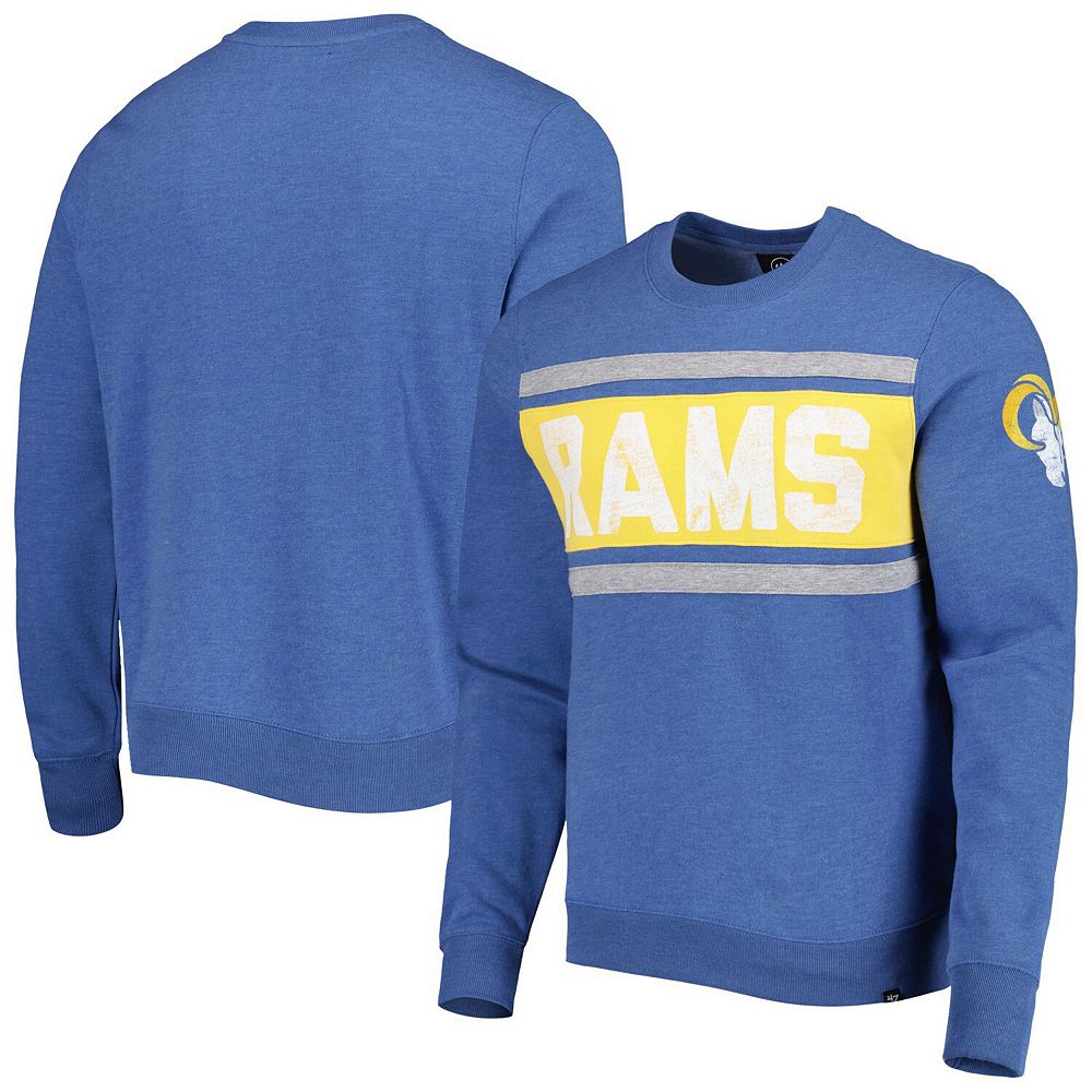 Men's '47 Heathered Blue Los Angeles Rams Bypass Tribeca Pullover ...