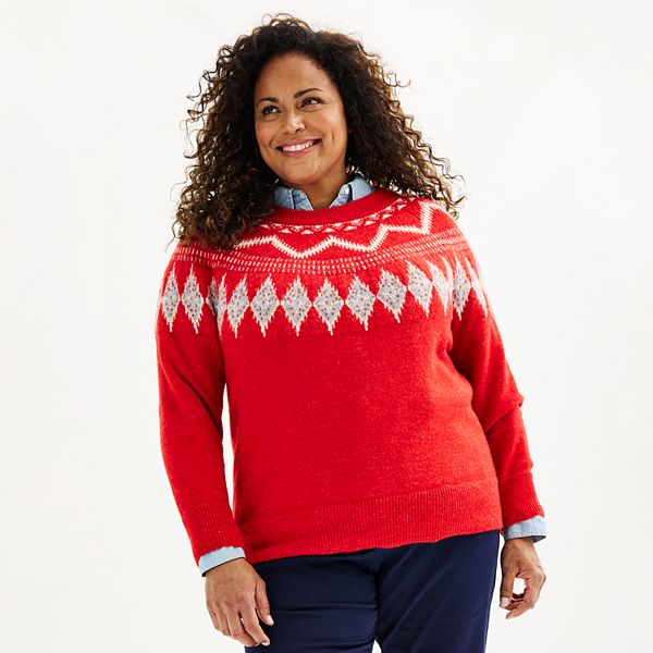 Plus Size Croft & Barrow® Knit Crewneck Sweater