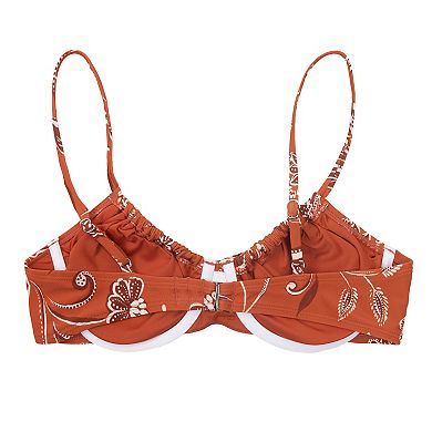 Women's Cupshe Boho Impressions Underwire Tie Front Bralette Bikini Top
