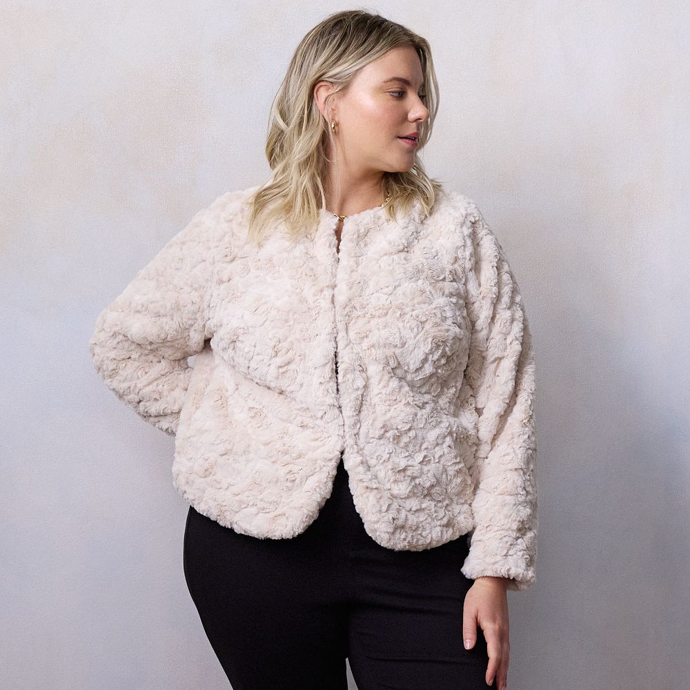 Plus Size LC Lauren Conrad Faux-Fur Jacket