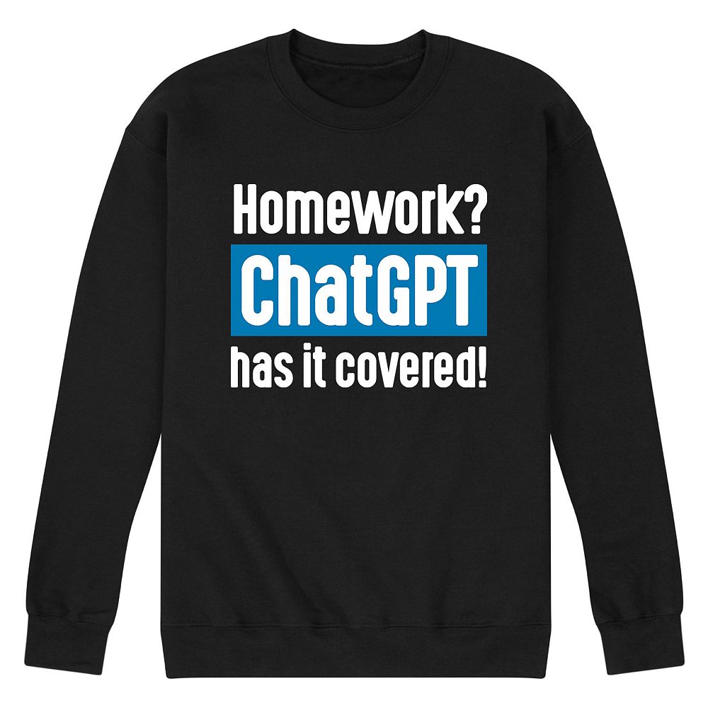 Men's Homework ChatGPT Has It Covered Graphic Fleece