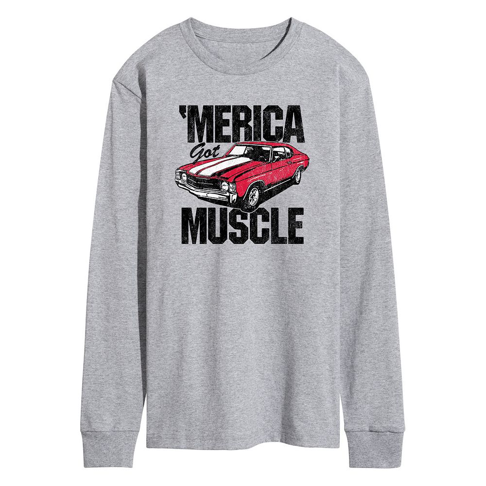 Men's 'Merica Got Muscle Car Long Sleeve Graphic Tee