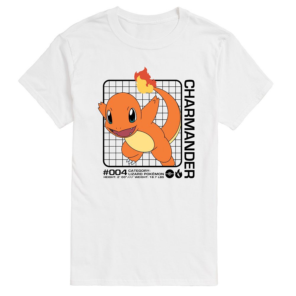 Men's Pokemon Charmander Stats Graphic Tee